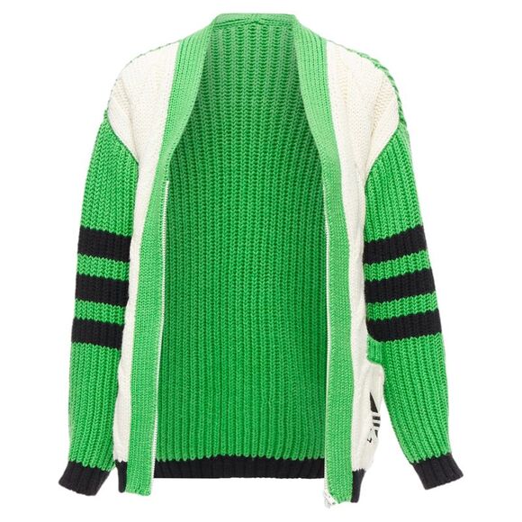 Gucci | Sweaters | Gucci Adidas Logo Pocket Varsity Cable Knit Cardigan ...